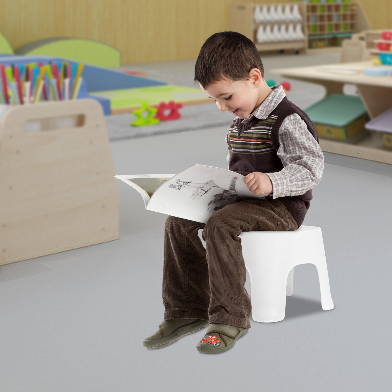 10 Pcs Step Stools Stackable Kids Stools Plastic Flexible Seating for ...