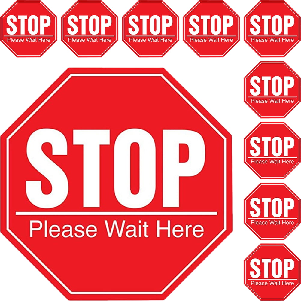 10 Pcs Stop Please Wait Here Sign Keep Distance Safety Private Parking ...