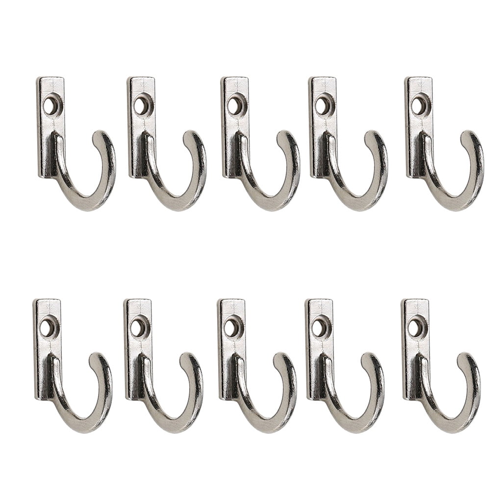 10 Pcs Storage Rack Single Prong Hook Bronze Silver for Coats Hats ...