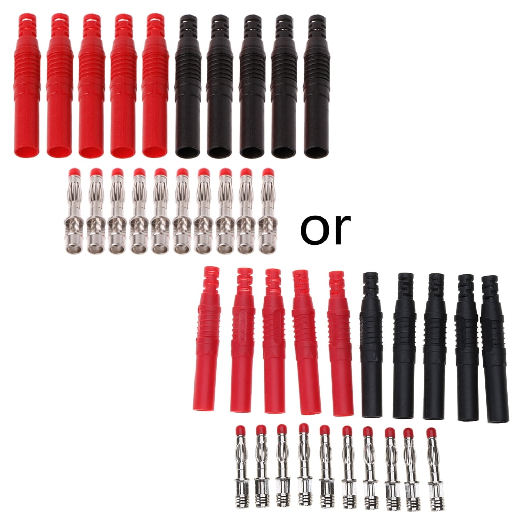 10 Pcs Straight Insulated Safety 4mm Male Banana Plug Wire Solder DIY ...