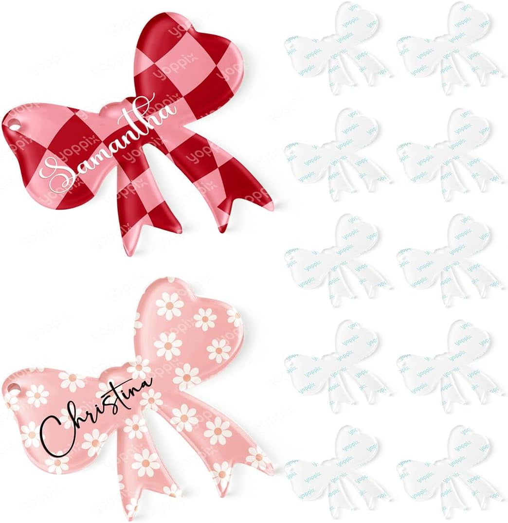 10 Pcs Sublimation Bow Blanks, Sublimation Acrylic Bow Blanks Keychain ...