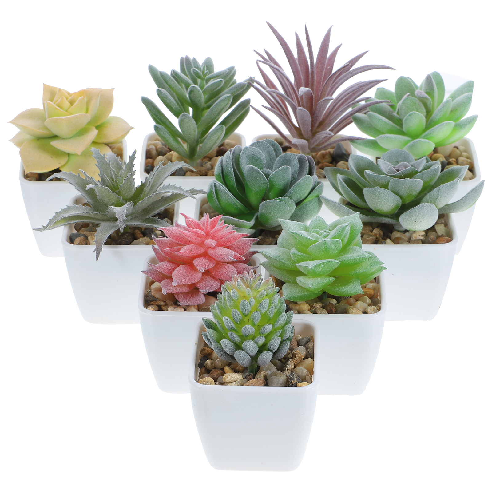 10 Pcs Succulent Artificial Plants Mini Decorations Office Miniature ...