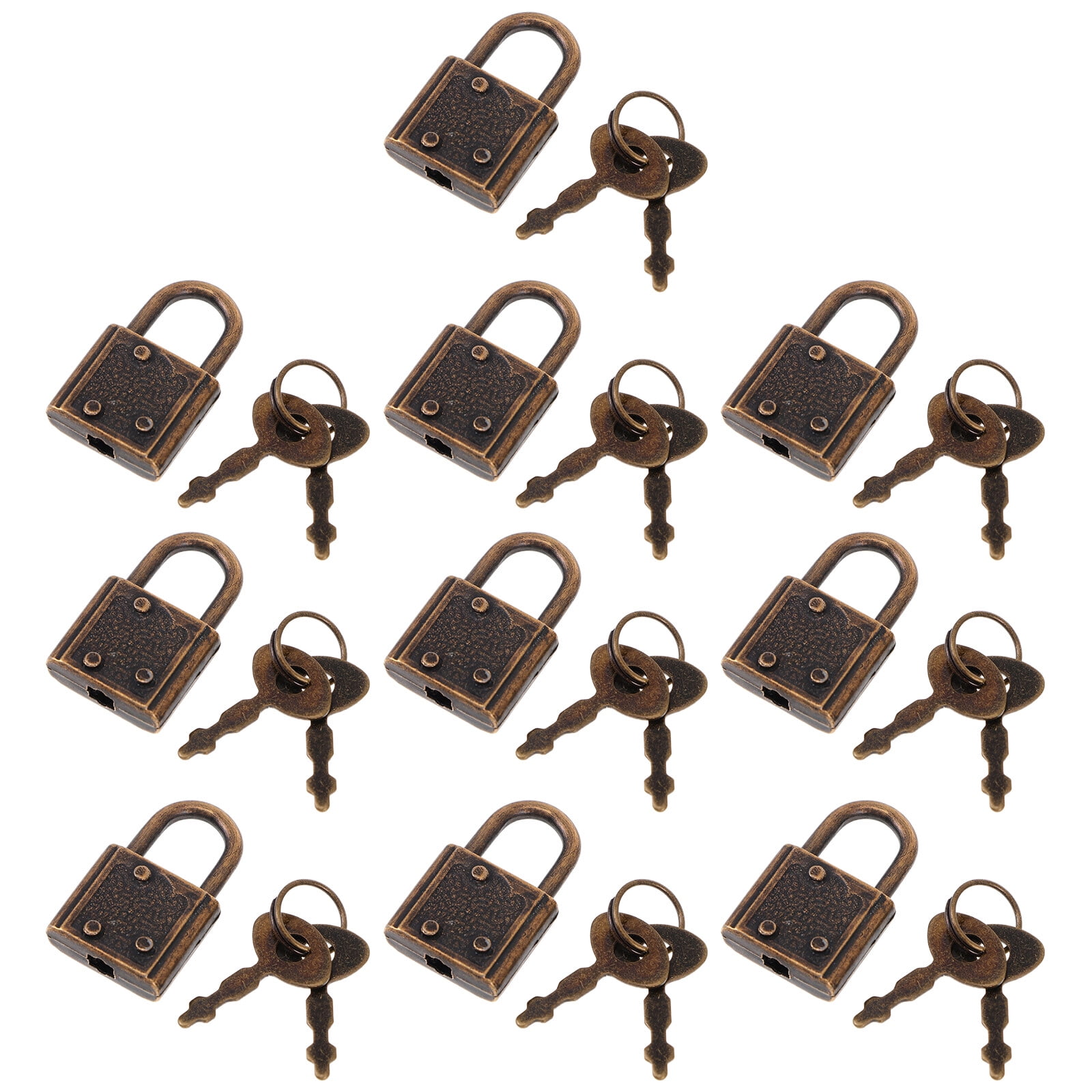 10Pcs Mini Retro Padlocks for Home Use Assorted Color Alloy Luggage ...