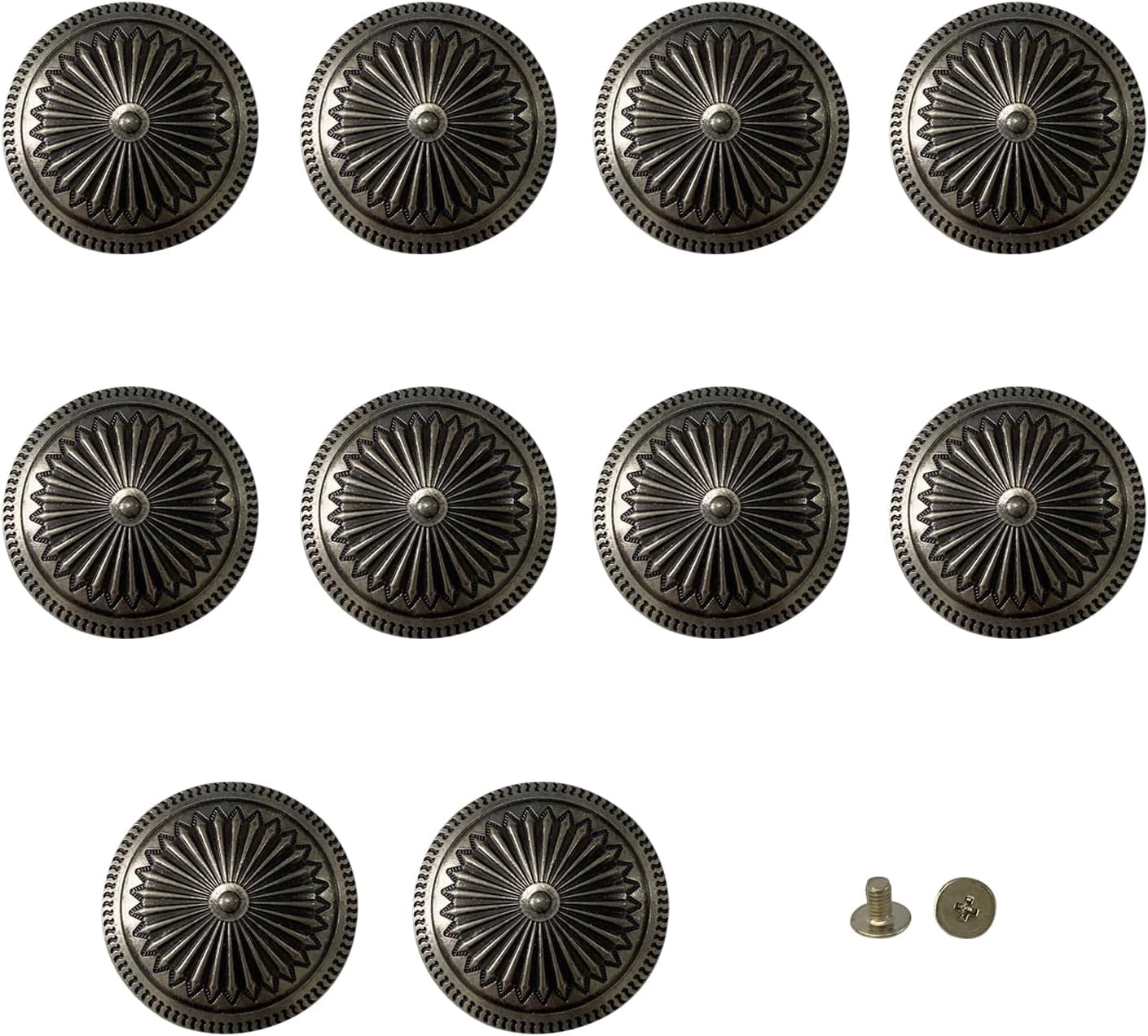 10 Pcs Sunflower Decorative Buckle Conchos Screw Back Metal Sunflower ...