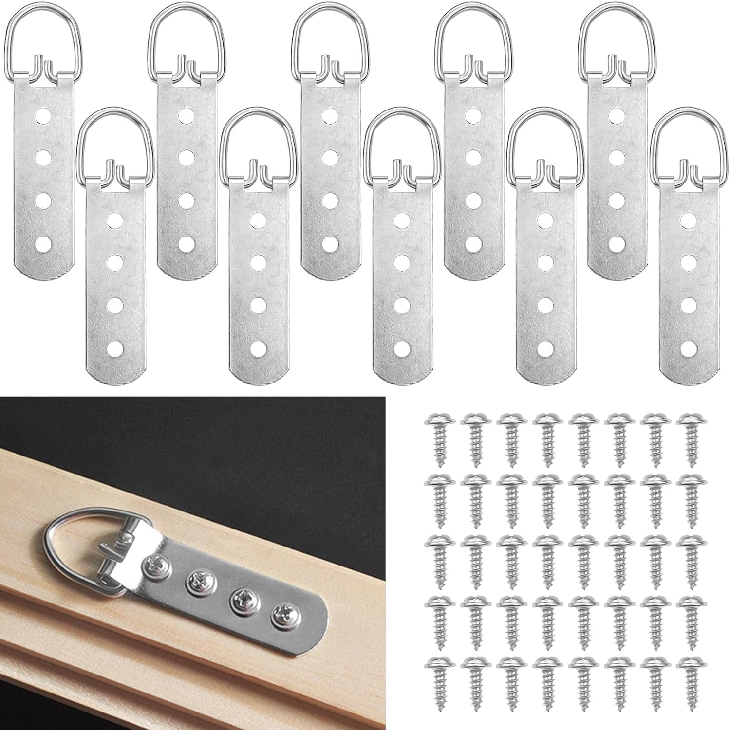 10 Pcs Super Heavy Duty Picture Hangers Extra Large Strap Hanger 4 Hole ...