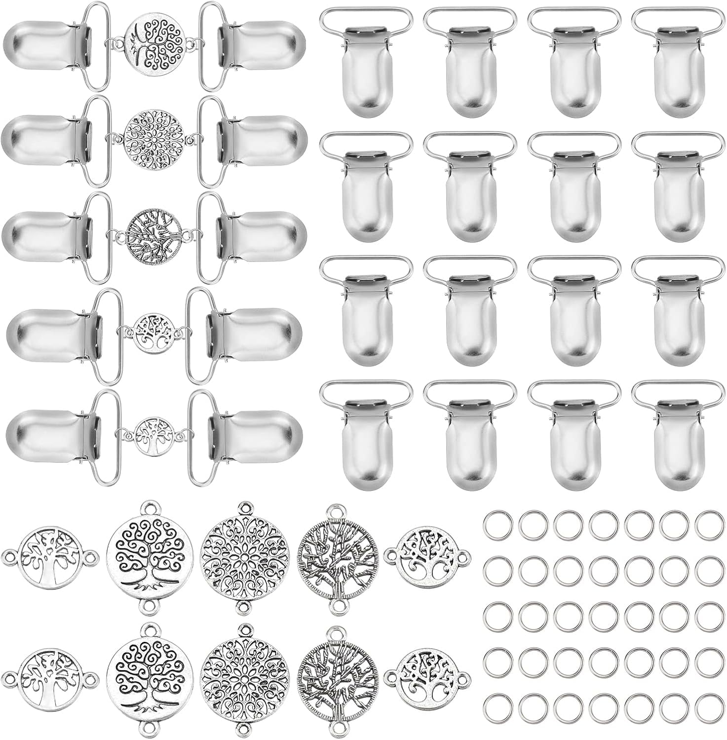 10 Pcs Sweater Collar Shawl Clips Making Set 5 Style Tree of Life ...