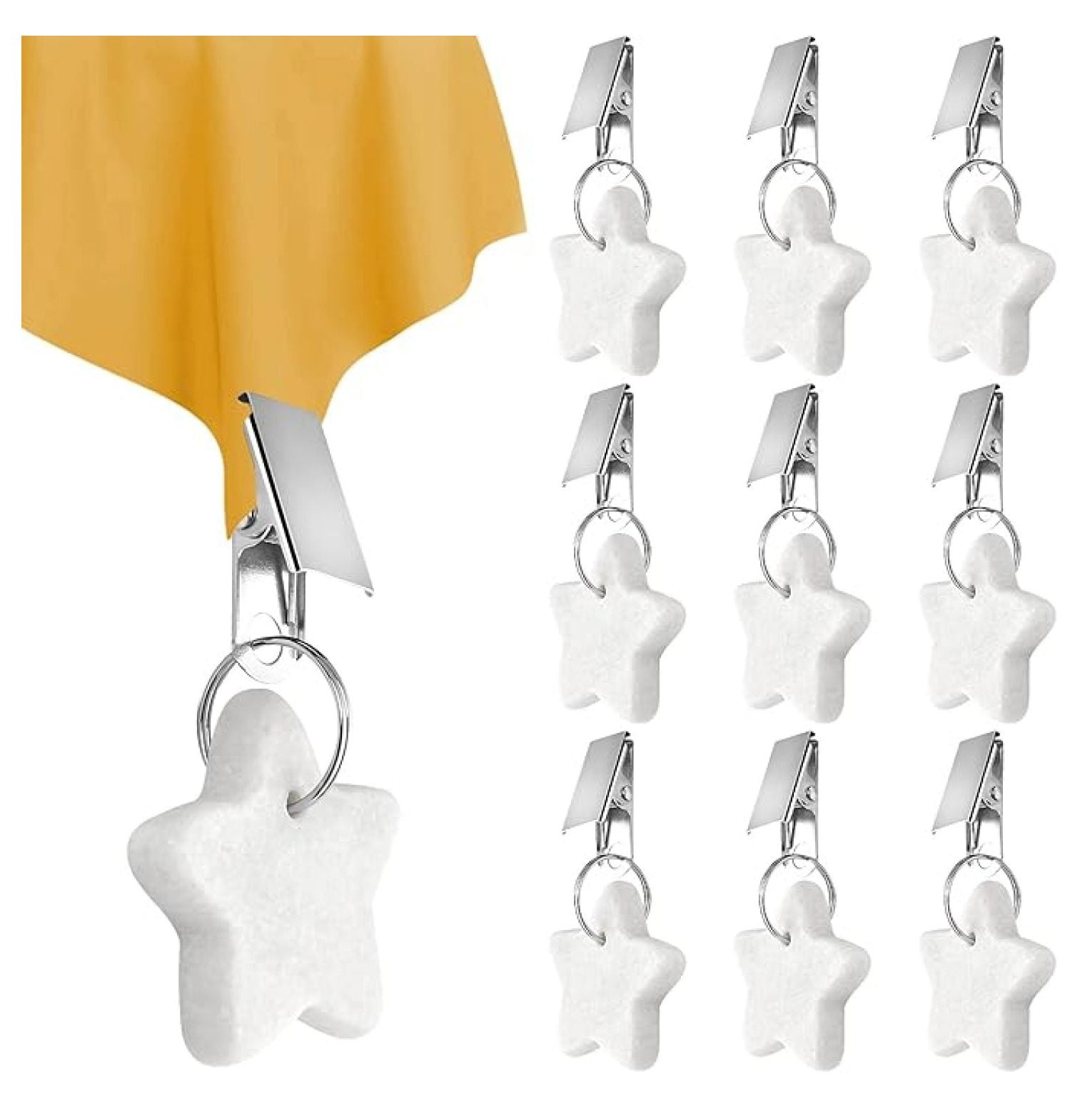 10 Pcs Tablecloth Weights, Metal Clip Star Table Cover Weights Stone ...