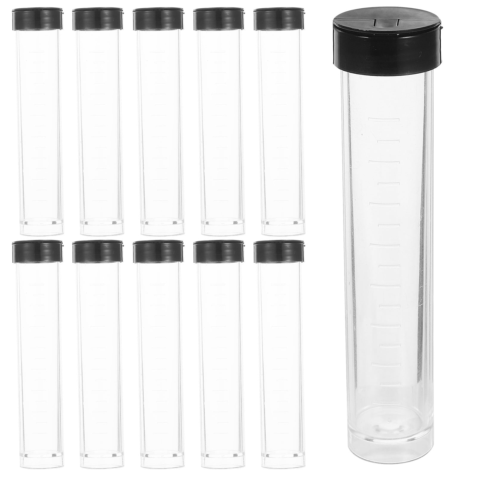 10 Pcs Test Tube Storage Bottle Plastic Clear Reusable Tubs Portable ...