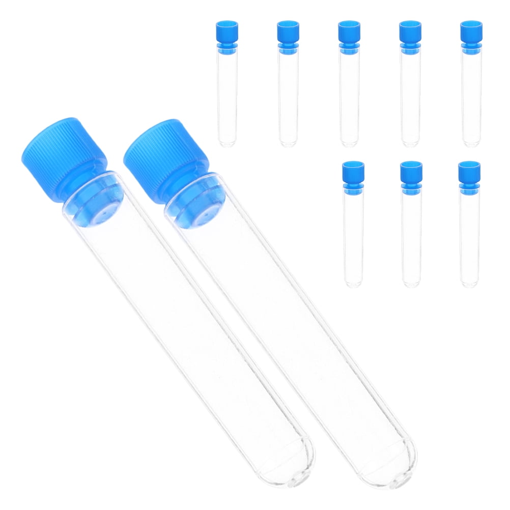 10 Pcs Test Tubes for Kids Clear Plastic with Lids Observation Kit ...