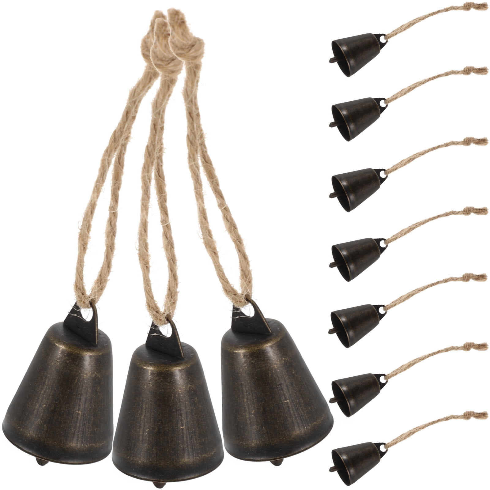 10 Pcs The Bell Vintage Bells Metal Hanging Decor Christmas Decorations ...