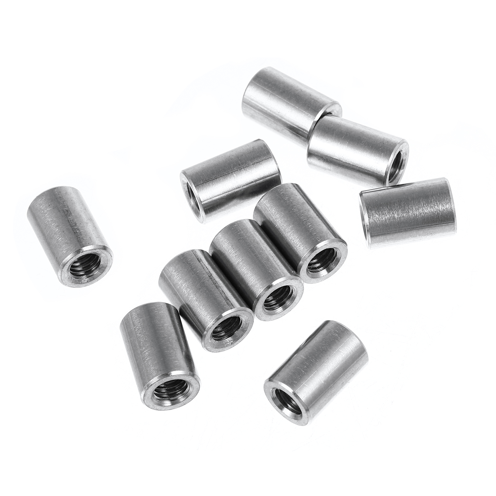 10 Pcs Threaded Rod Coupling Nut Stainless Cylinder Nuts Industrial ...