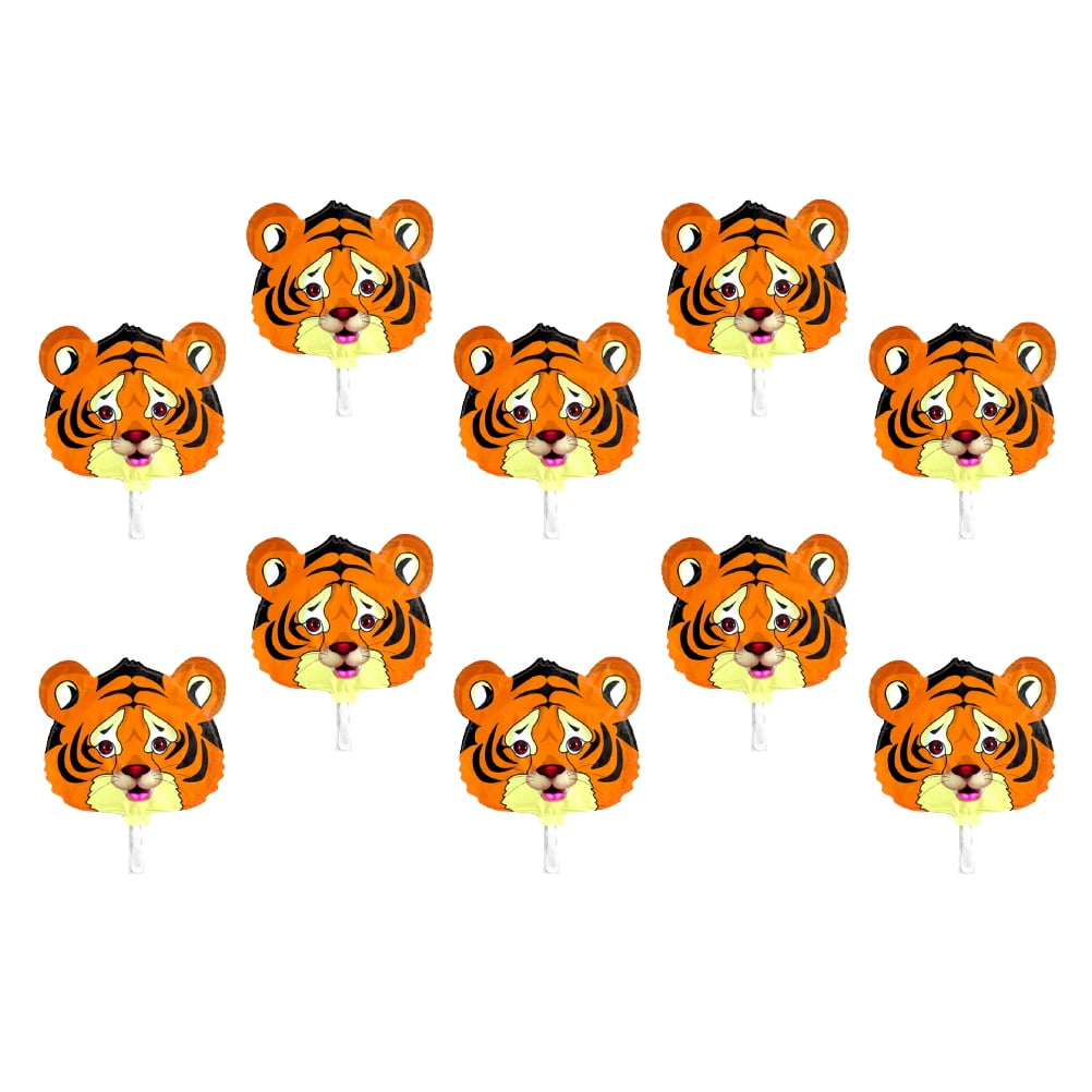 OUNONA Assorted Color Tiger Head Balloons for Decoration with Premium ...