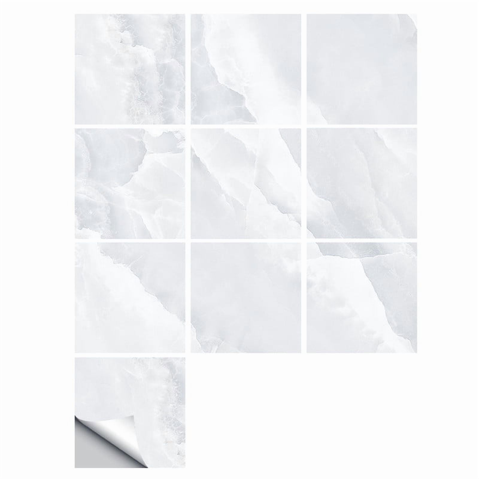 10 Pcs Tile Stickers Marble Self-adhesive Waterproof Vinyl Peel and ...