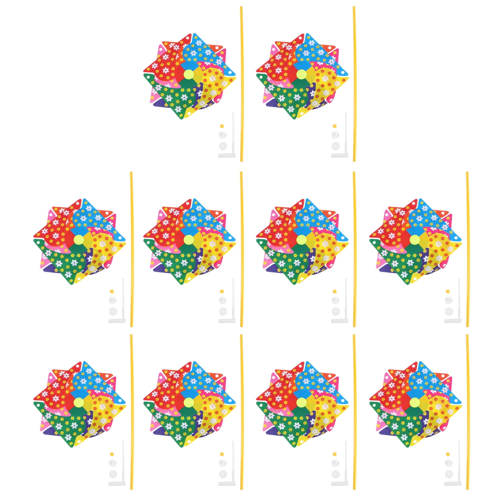 10 Pcs Toy Children Rainbow Wind Outdoor Scene Decor Colorful Windmill ...