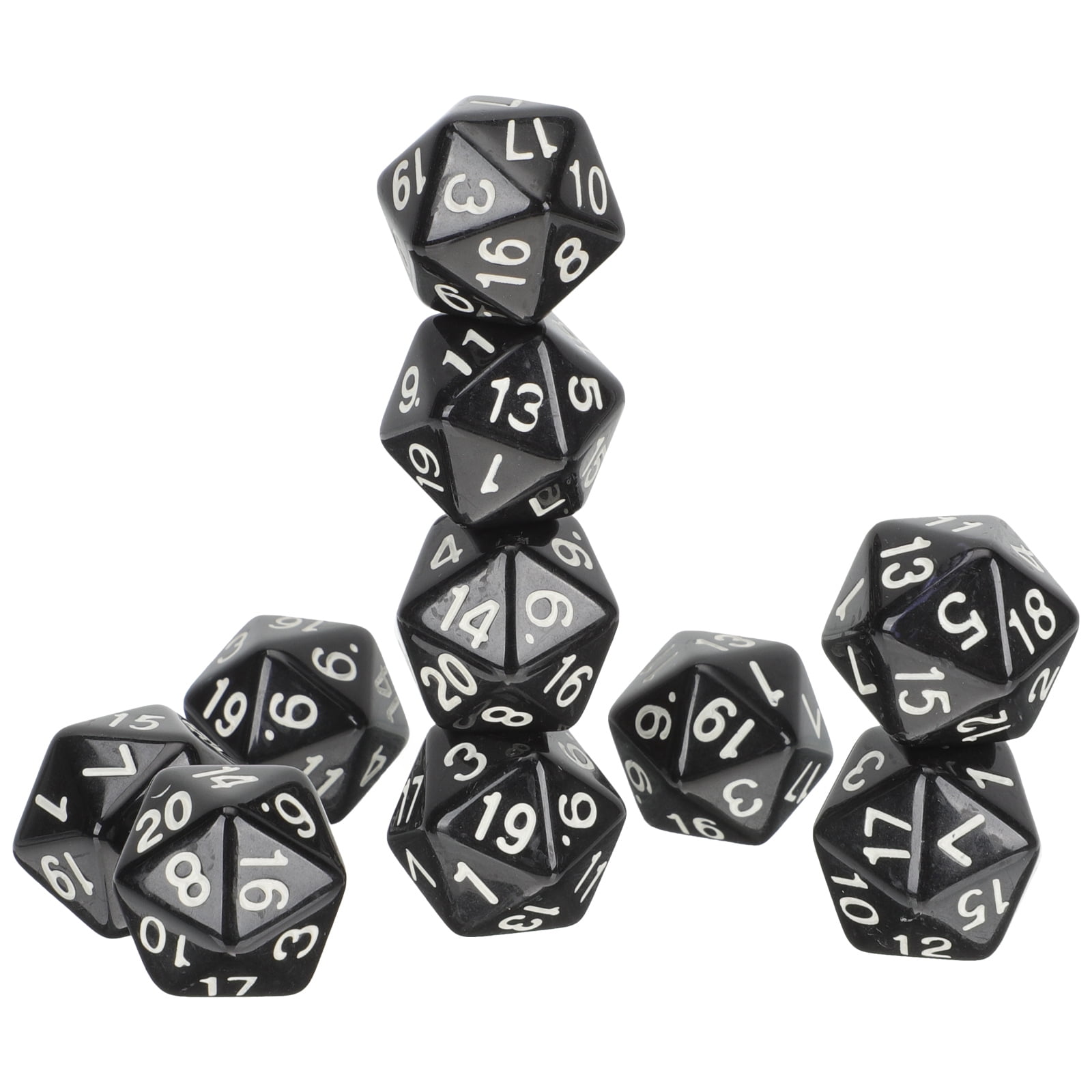10 Pcs Toy Digital Dice 20 Sided Dice for Classroom Acrylic D20 Single ...