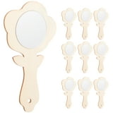 10 Pcs Toys DIY Wooden Hand Mirror Unpainted Wood Mirror Wooden Mirrors ...