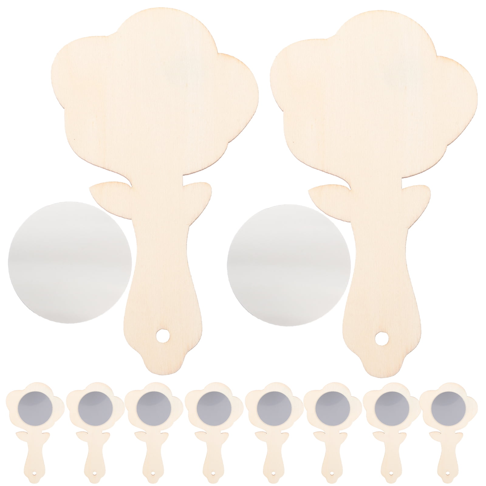 IDEANATEGRATE Mini Compact Mirror Wooden 10Pcs 5.5x3.1in - Walmart.com