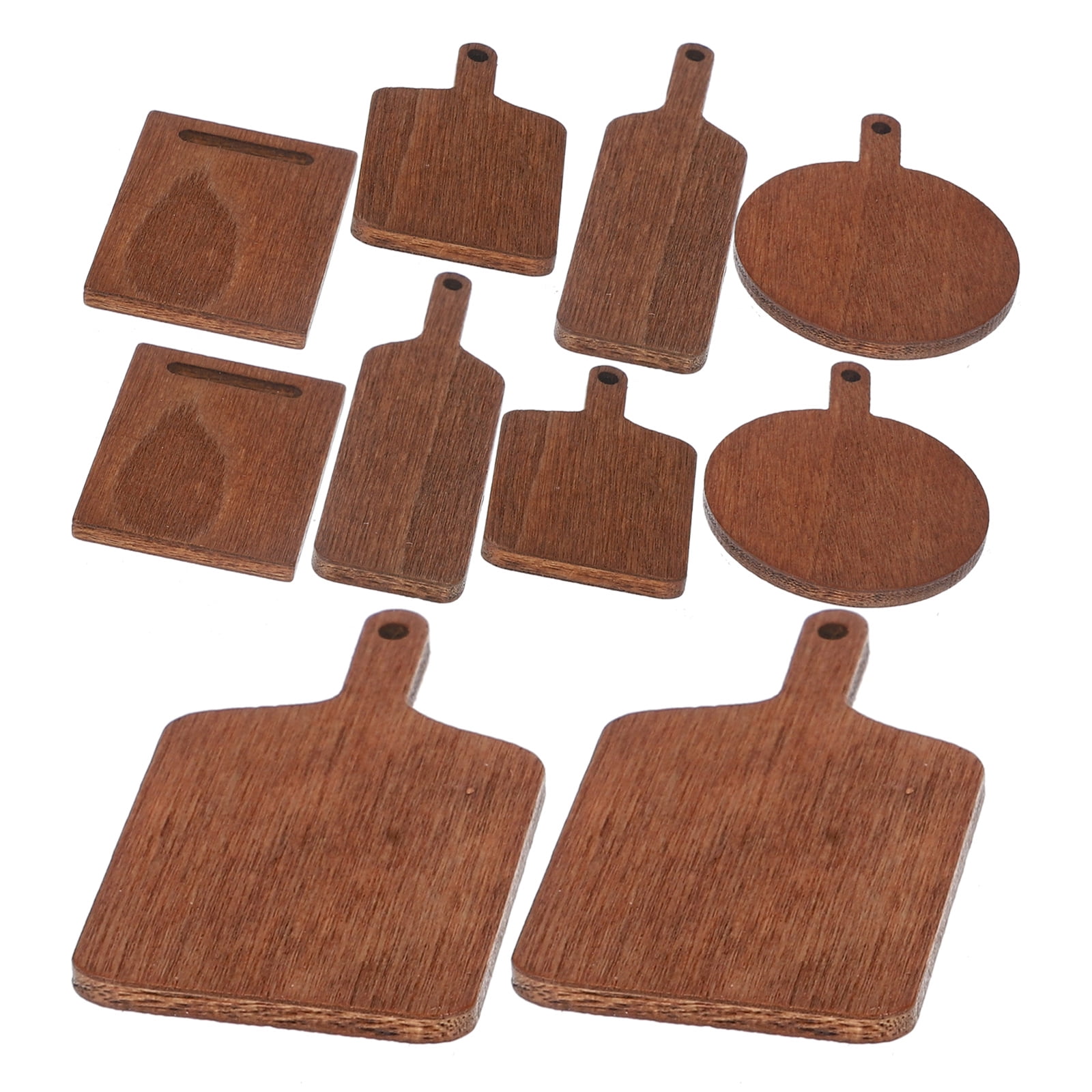 10 Pcs Toys Wooden Tray Dollhouse Cutting Board Small Charcuterie ...