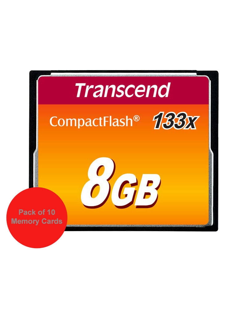 10 Pcs Transcend Compact Flash 8GB 133x CF Memory Card TS8GCF133 ...