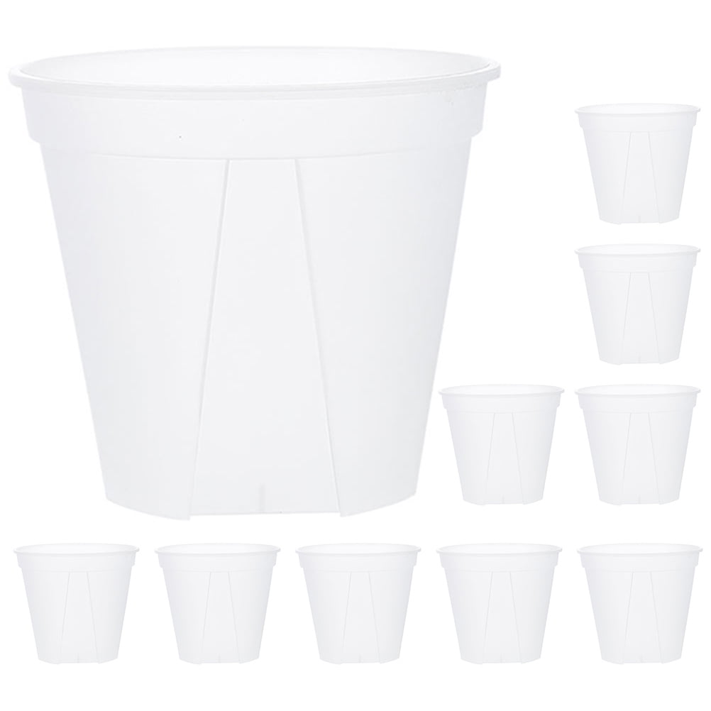 10 Pcs Transparent Flower Pot Indoor Plant Pots Plastic Nursery for ...