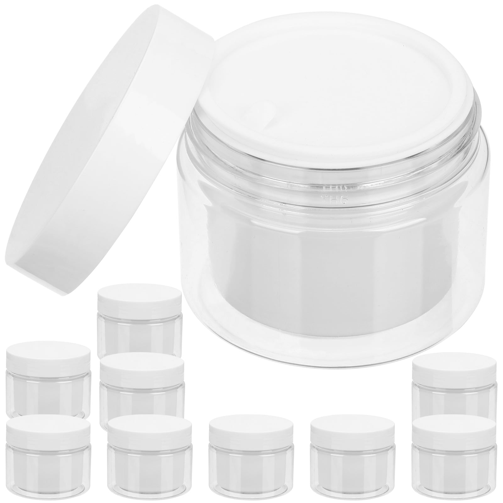 10 Pcs Transparent Plastic Tank Facial Cream Jar Container Lotion Body ...