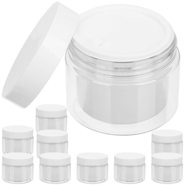 10 Pcs Transparent Plastic Tank Facial Cream Jar Container Lotion Body ...