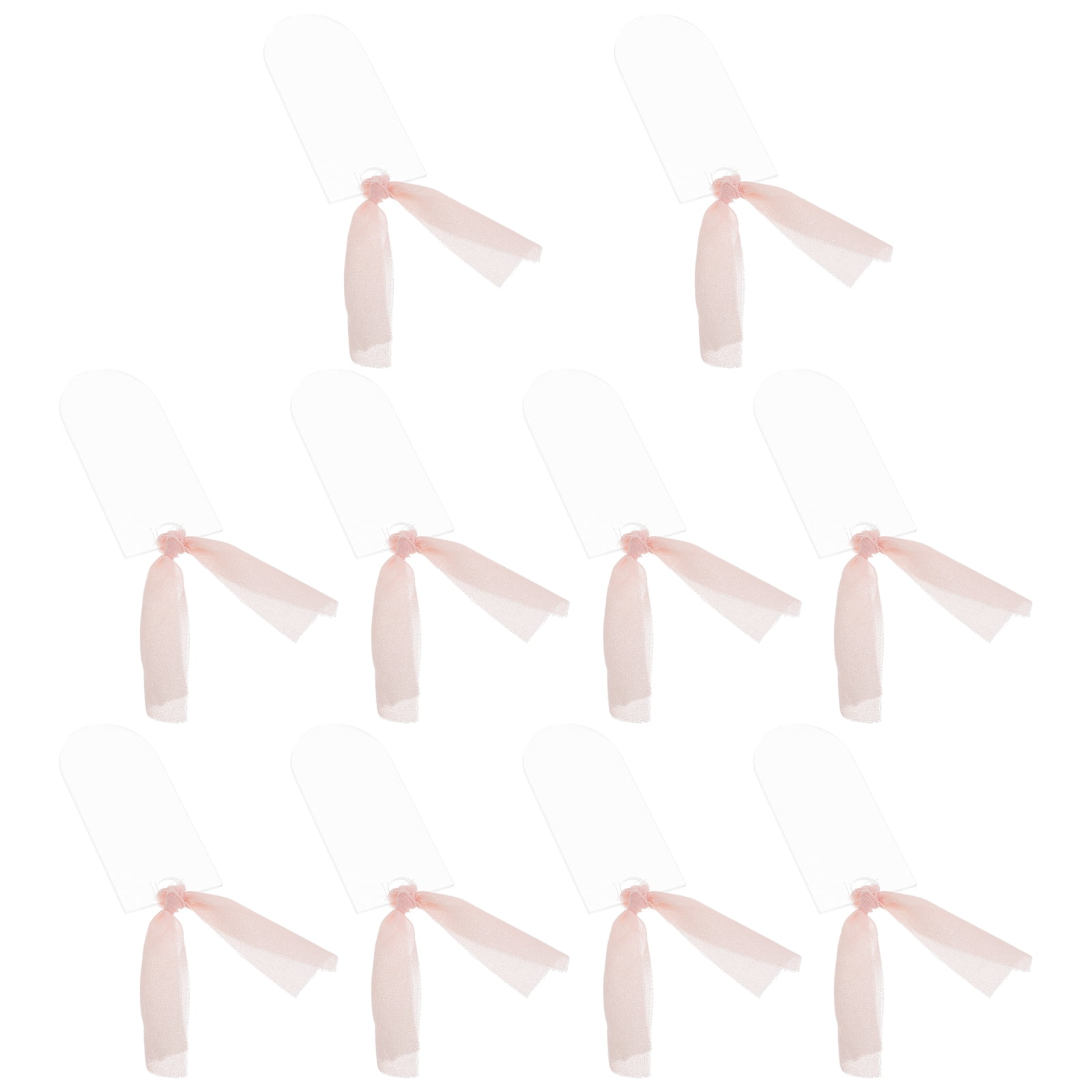 10 Pcs Transparent Seat Labels Sheer Ribbon Decor Labels Party Hanging ...