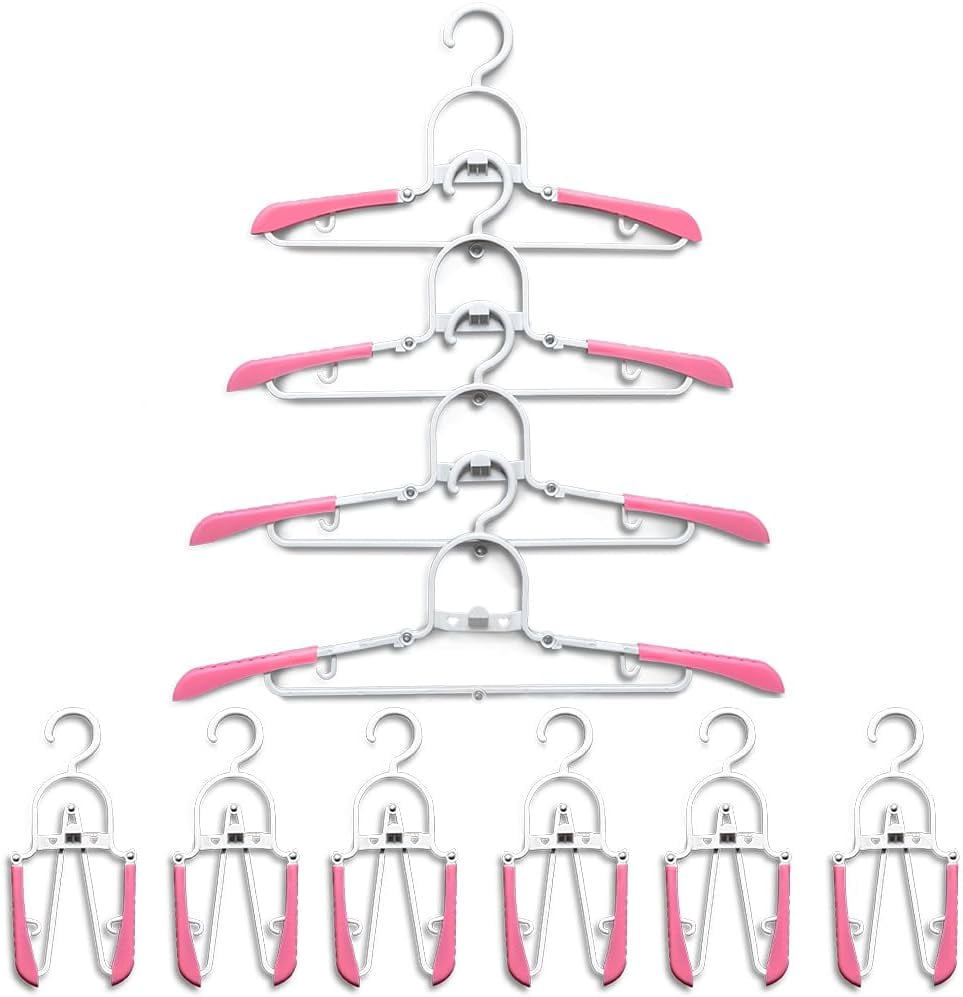 10 Pcs Travel Hangers,Portable Retractable Folding Hangers with Multi ...