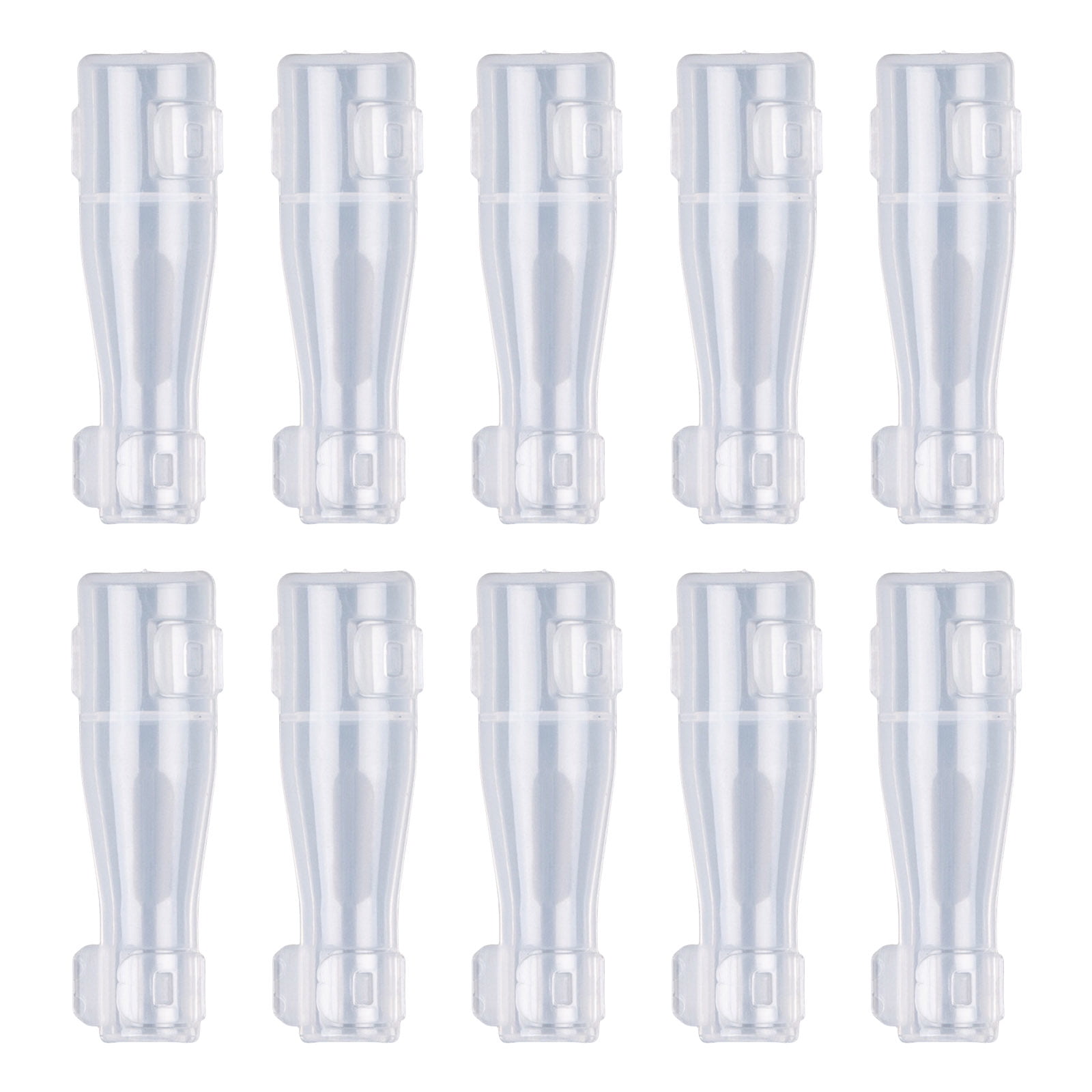 10 Pcs Travel Makeup Brushes Cosmetic Lid Plastic Bristle Covers Makeup ...