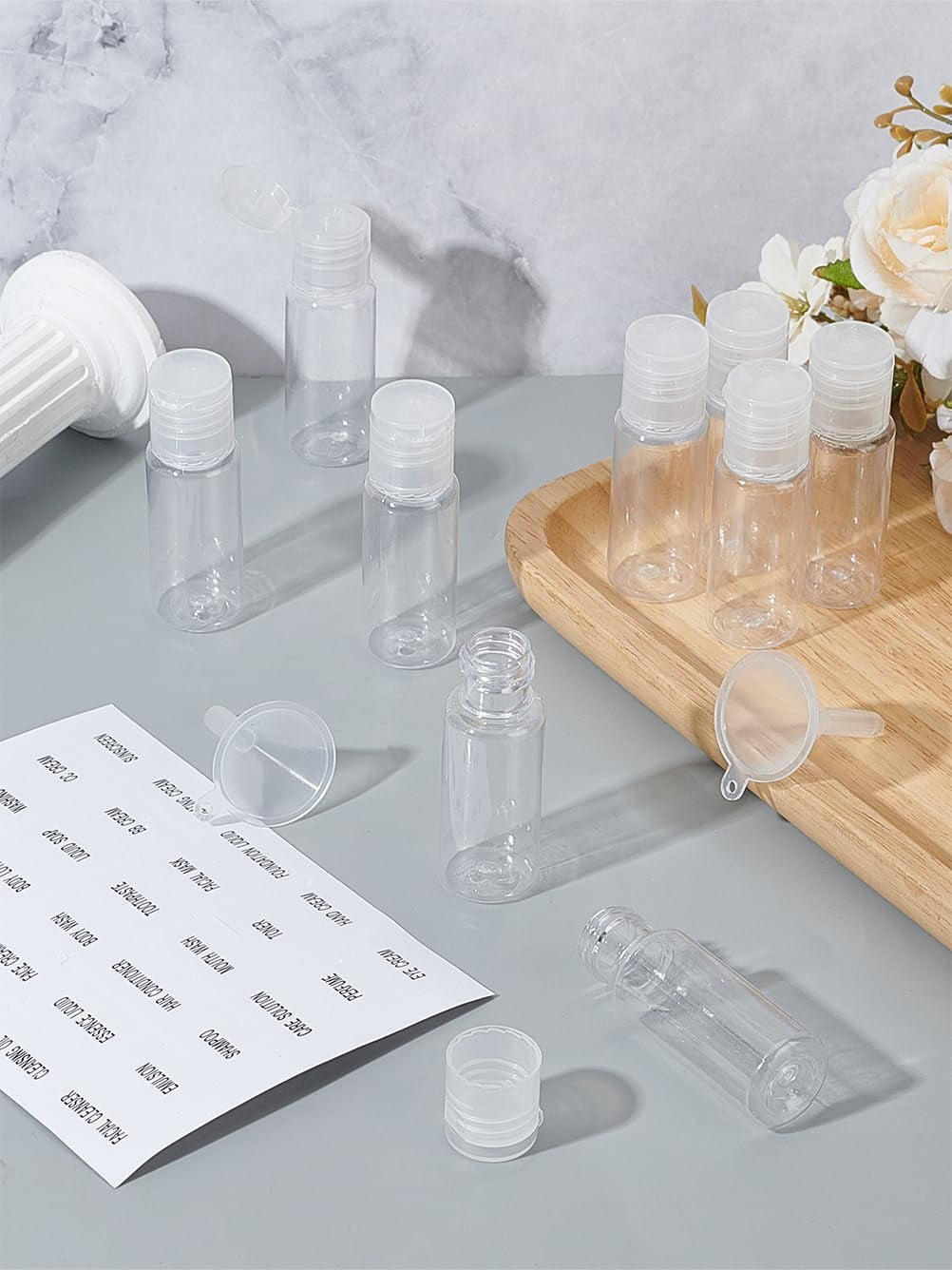 10 Pcs Travel Plastic Sample Bottles PET Empty Flip Top Caps Bottles ...