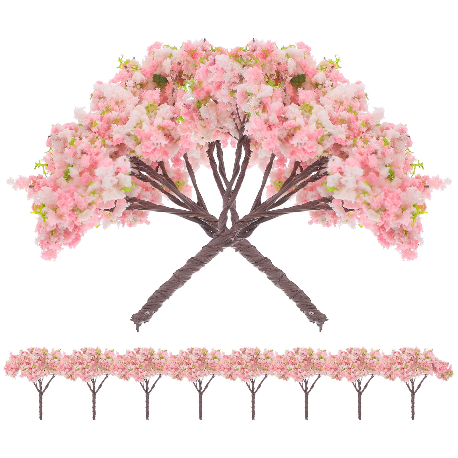 10 Pcs Tree Model Faux Mini Landscape Decor Ornaments Artificial Cherry ...