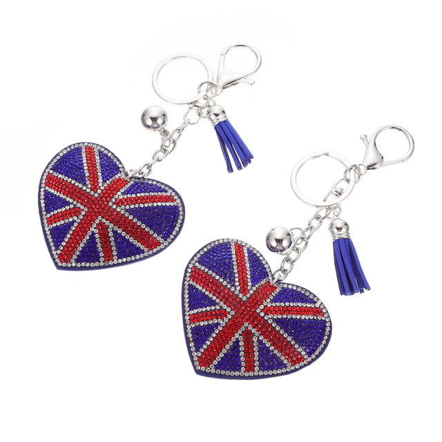 10 Pcs UK Flag Keychain Decorative Key Ring Great Britain United ...