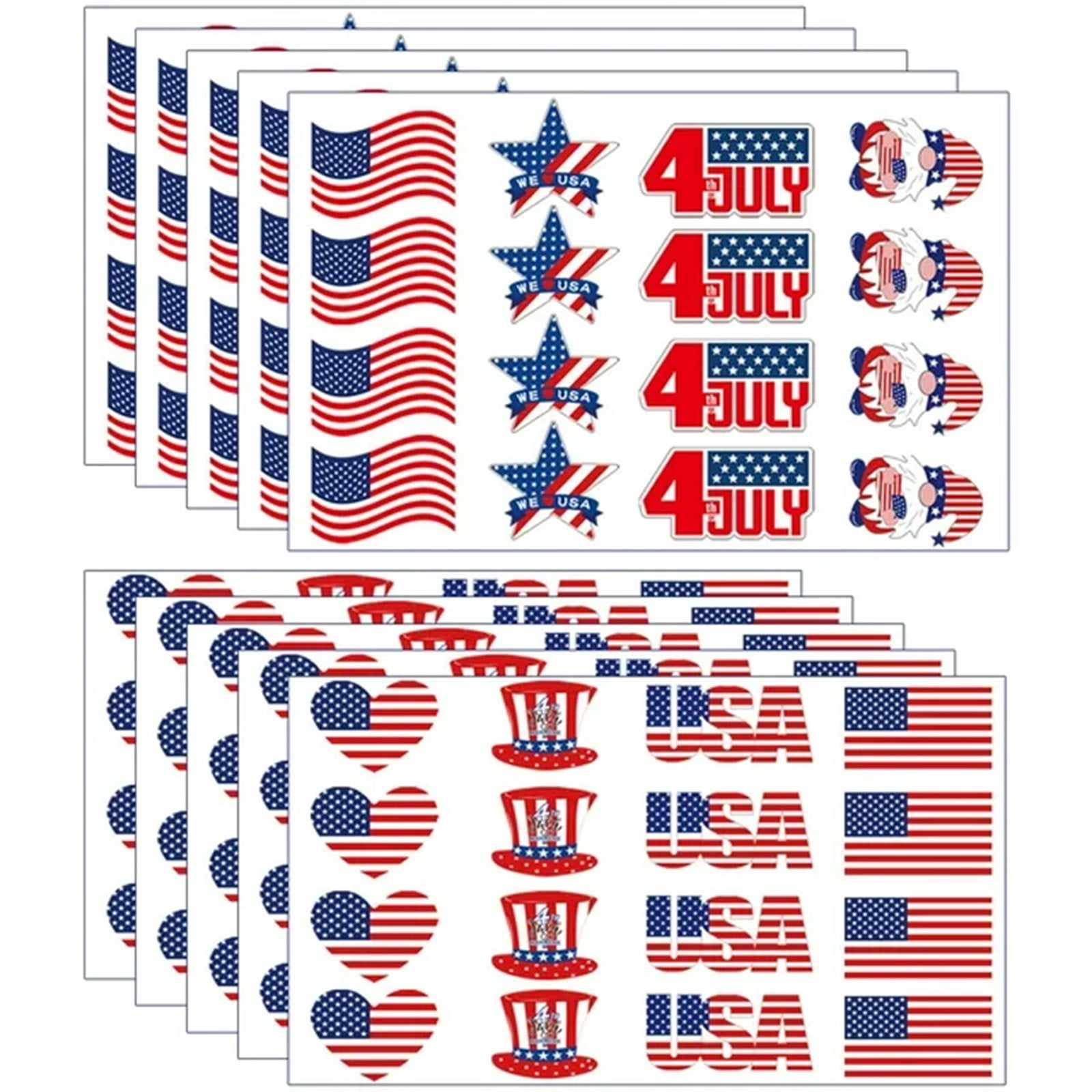 10 Pcs US 250 Face Stickers — 4th of July Decorations — Neighborhood ...