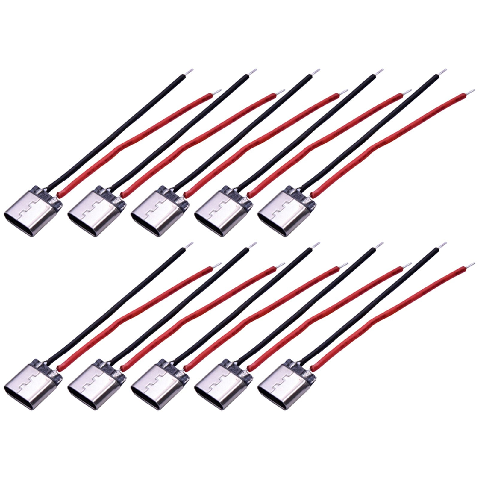 10 Pcs USB Type-C 2Pin Welding Wire Female Connector Cable - Walmart.com