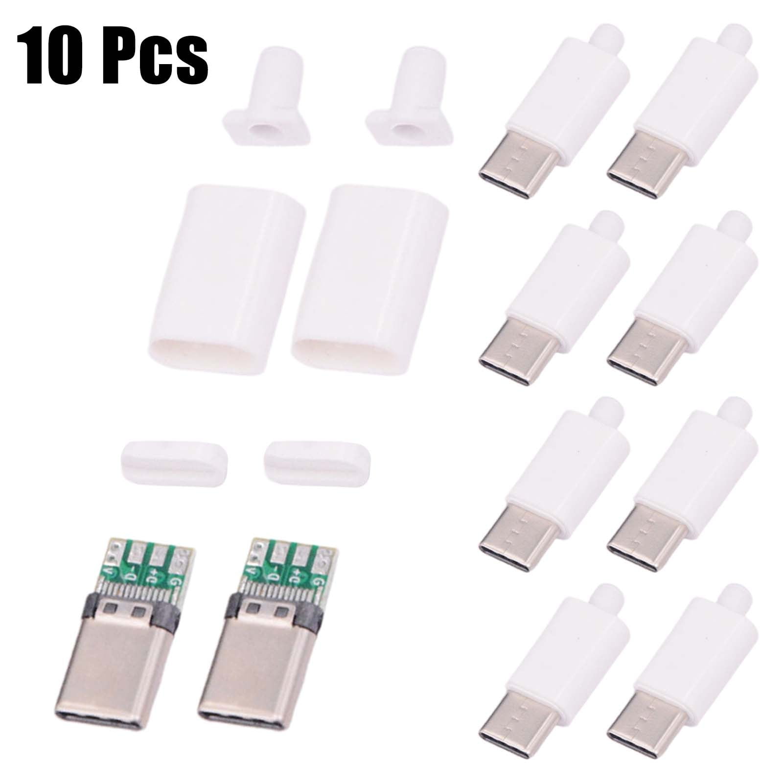 10 Pcs USB3.1Type C Male Plug PCB board welding line with black or ...