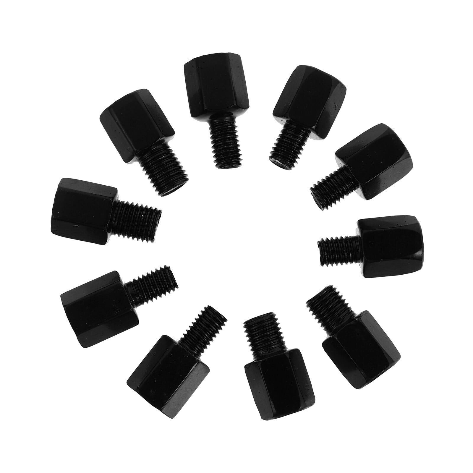 UKCOCO Motorcycle Mirror Mount Riser Extender Adapter Steel Black 10Pcs ...