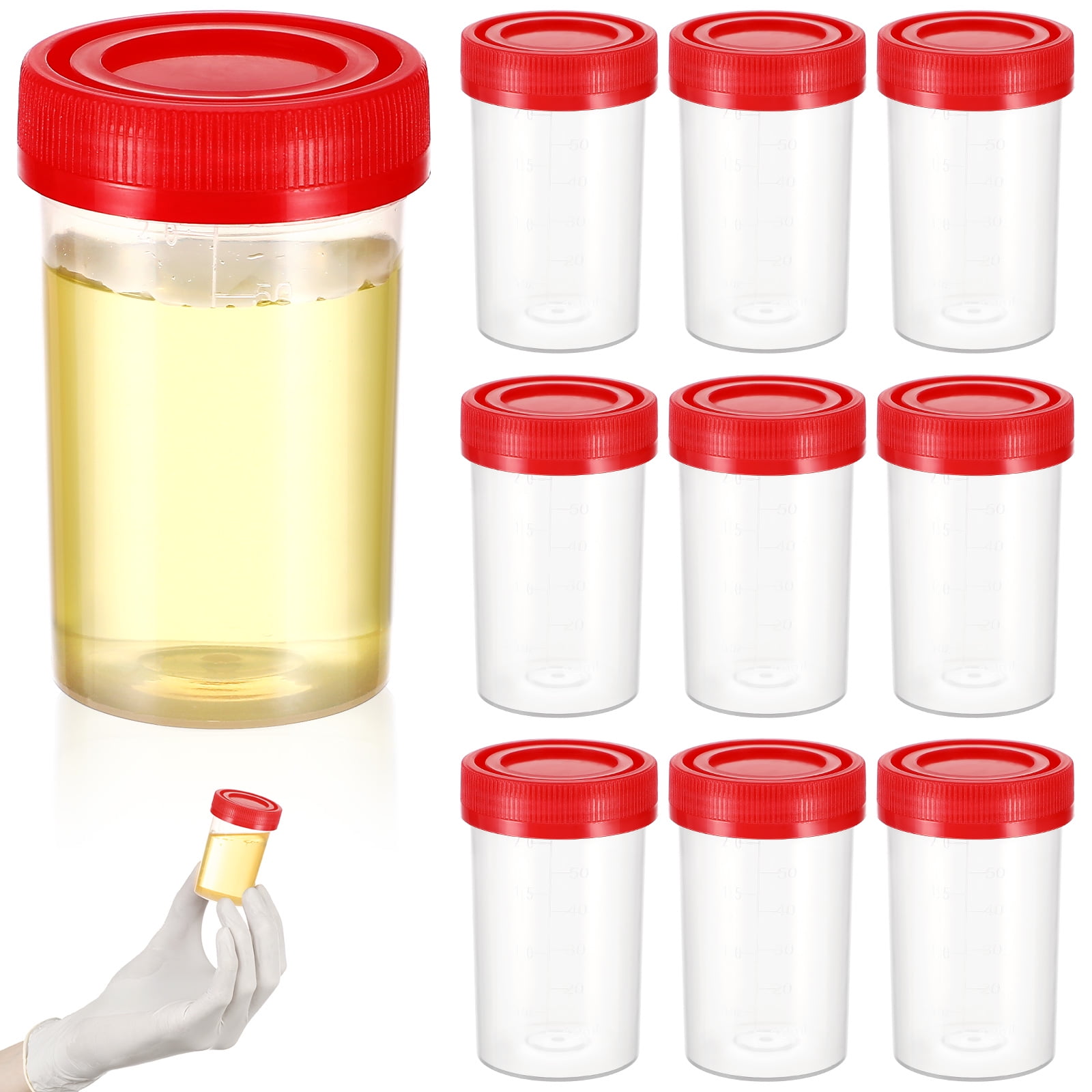 10 Pcs Urine Sample Bottles Specimen Pots Sample Collector Containers ...