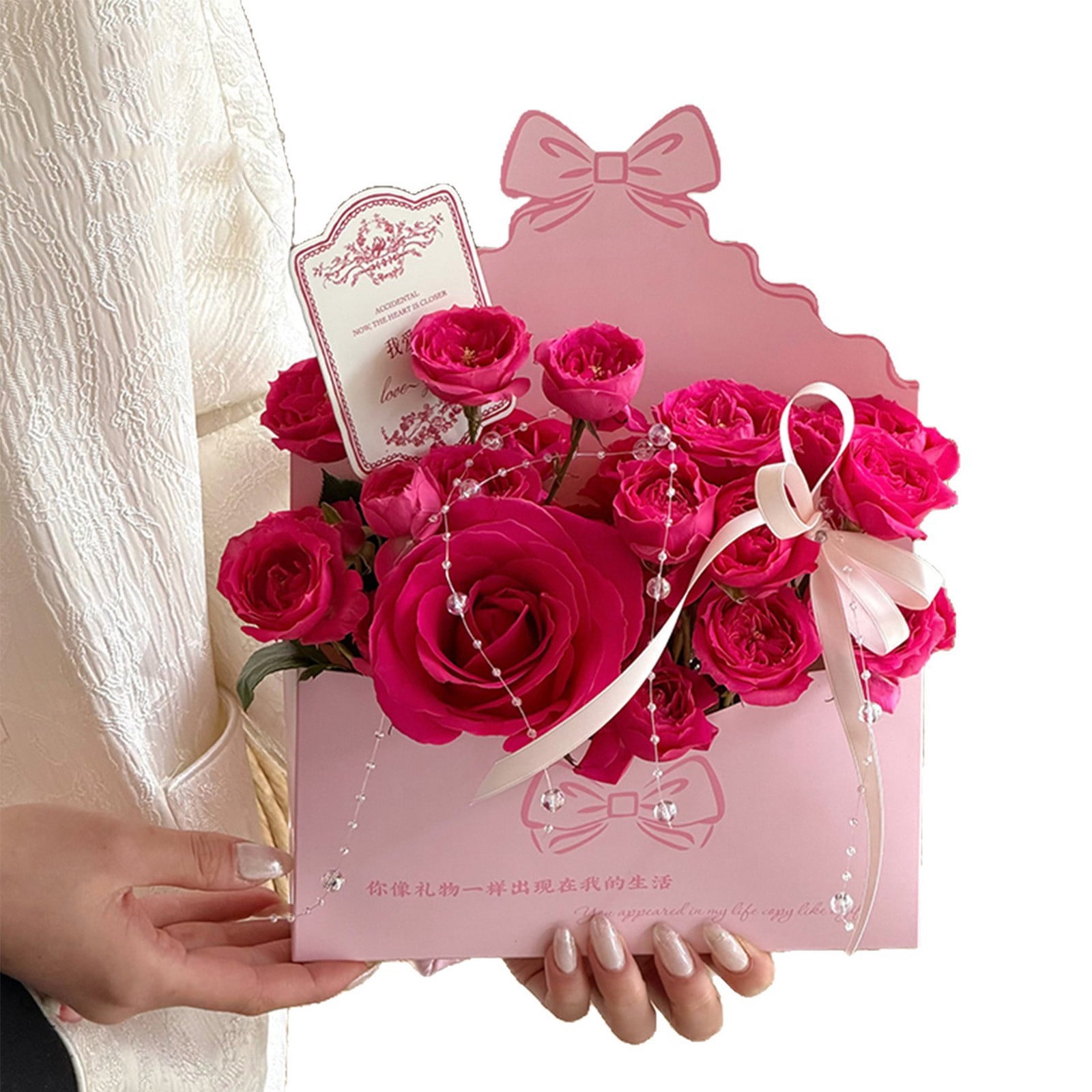 10 Pcs Valentine's Day Flower Envelope Box,Folding Flower Storage Box ...