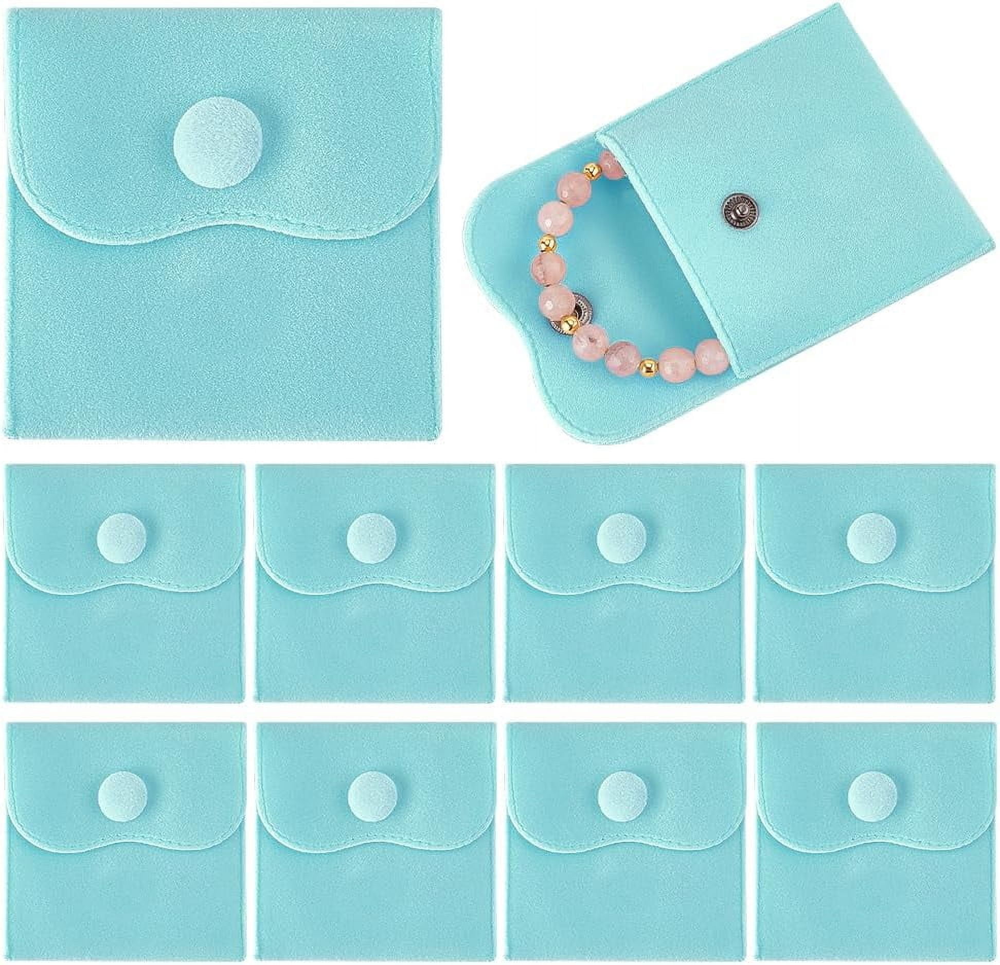 10 Pcs Velvet Jewelry Pouches with Snap Button 2.76x2.76 Inch Square ...