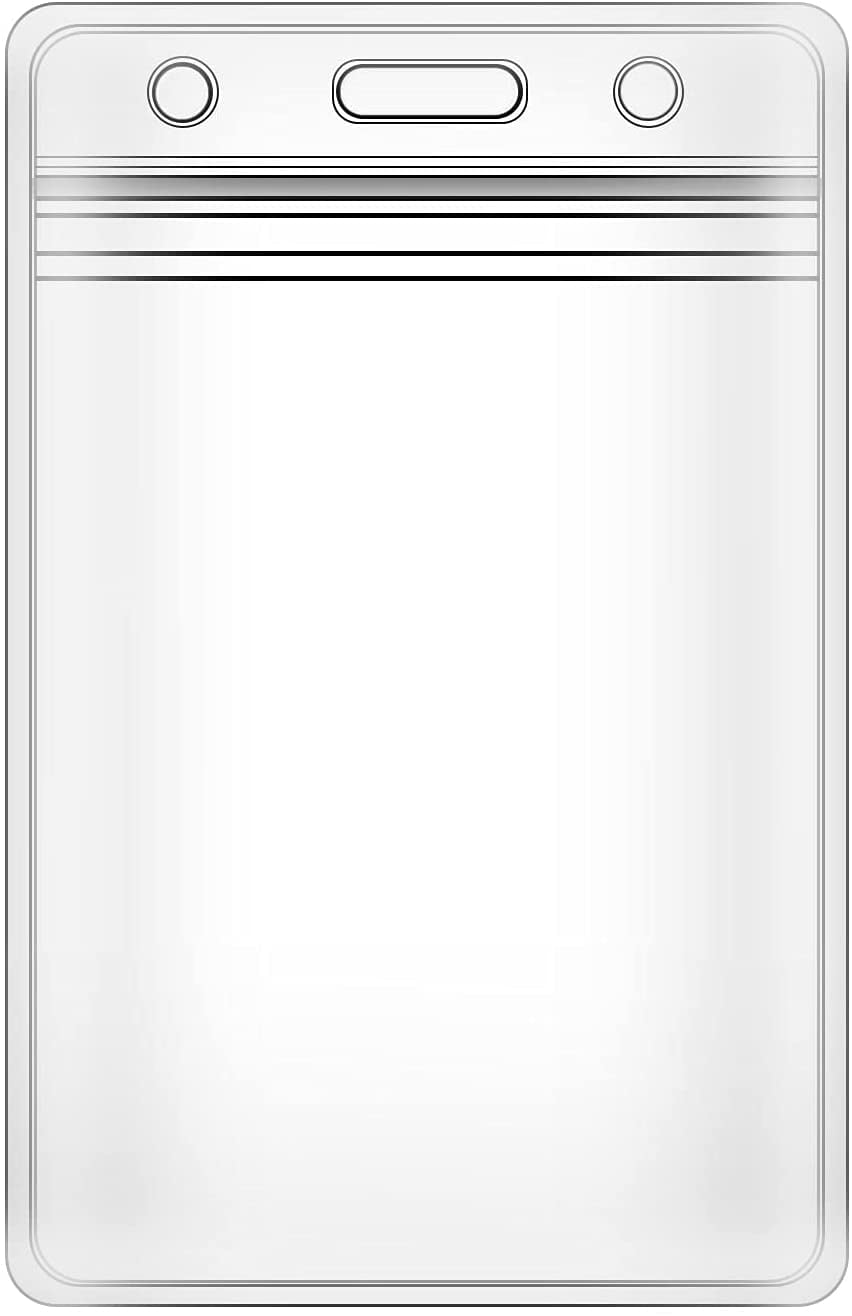 JYNOFD 10 Pcs PVC Clear Vertical ID Card Badge Holders, Sealable ...