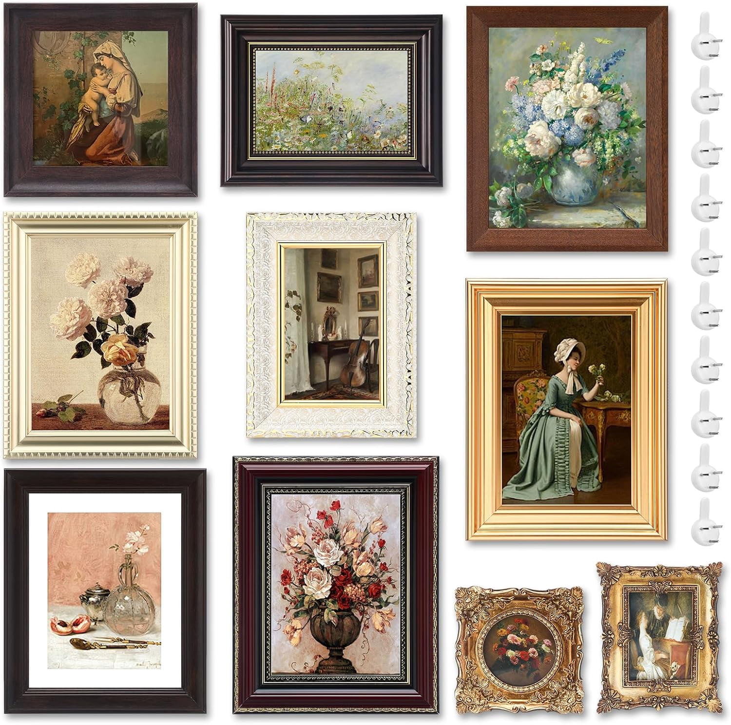 10 Pcs Vintage Frames for Wall or Tabletop Ornate French Country Frames ...