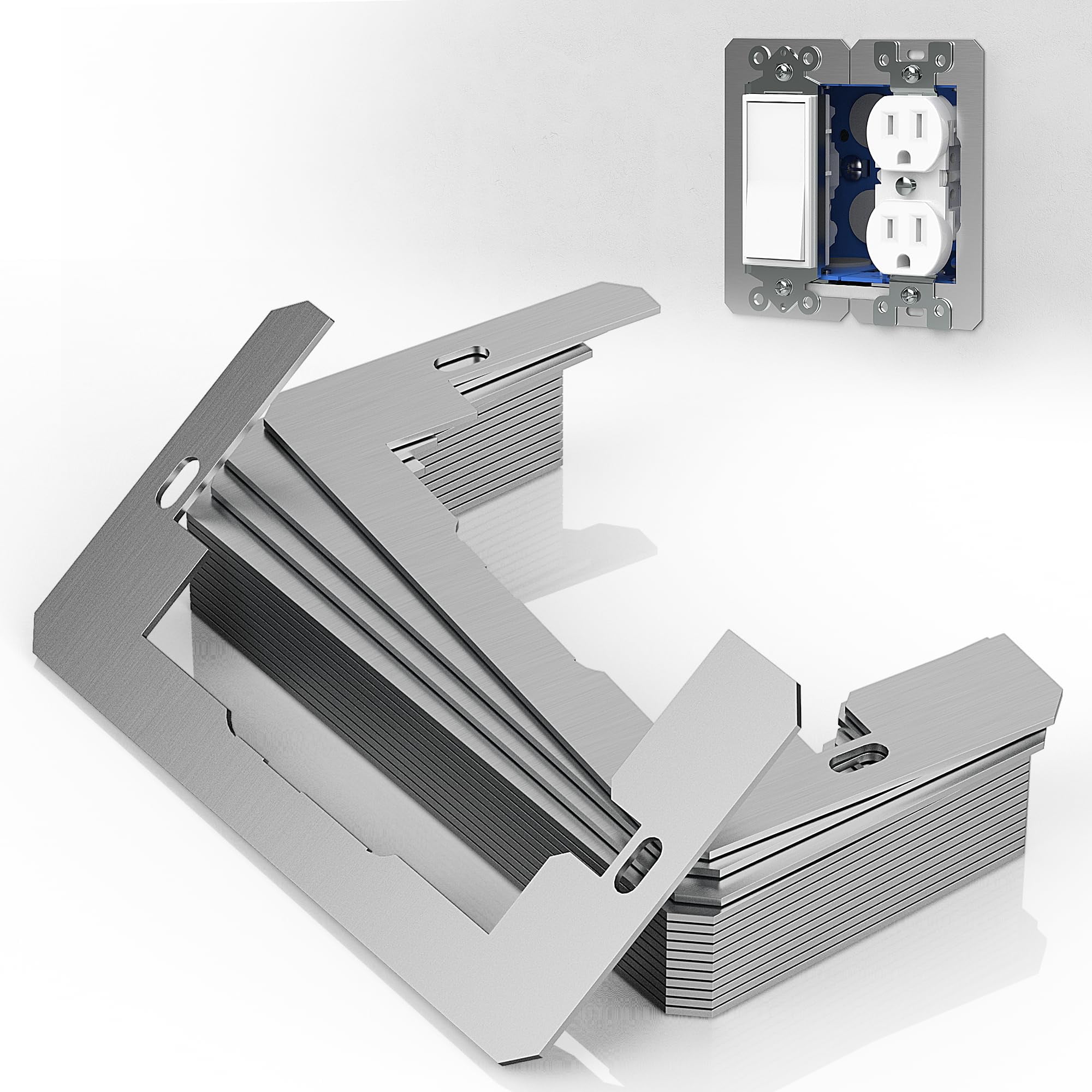 10 Pcs Wall Plate Spacer, Flush Fit Device Leveling Plates For Wall ...
