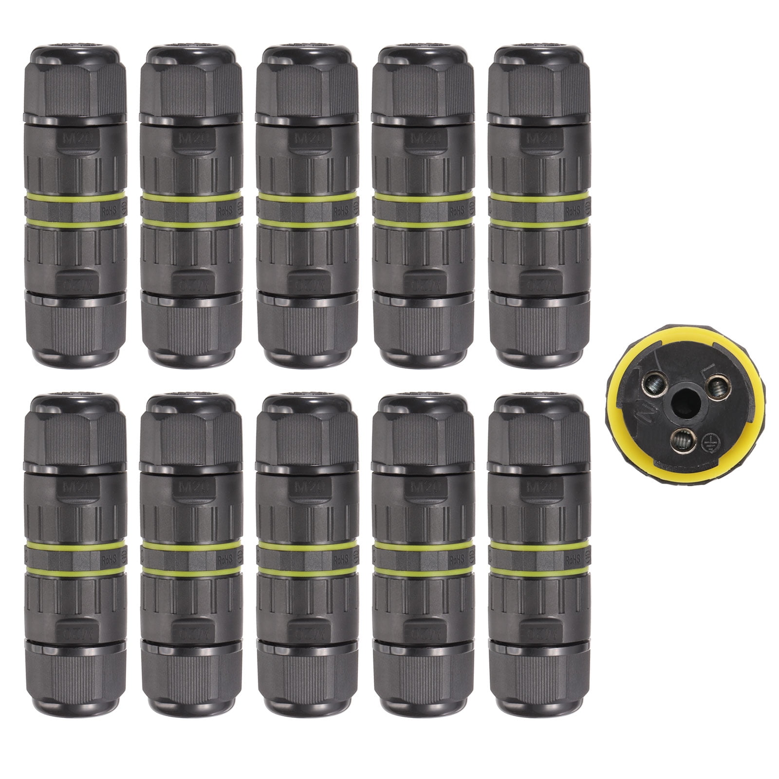 10 Pcs Waterproof Junction Box M20 3 Pin Wire Connector for Wire Range ...