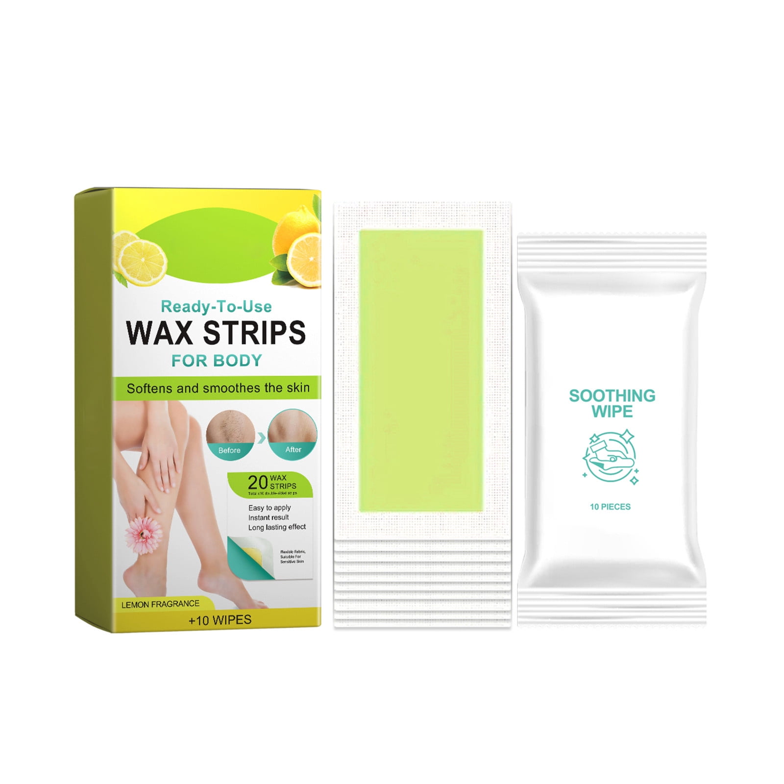 10 Pcs Wax Strips - Facial Hair Removal for Women, Waxing Strips Body ...
