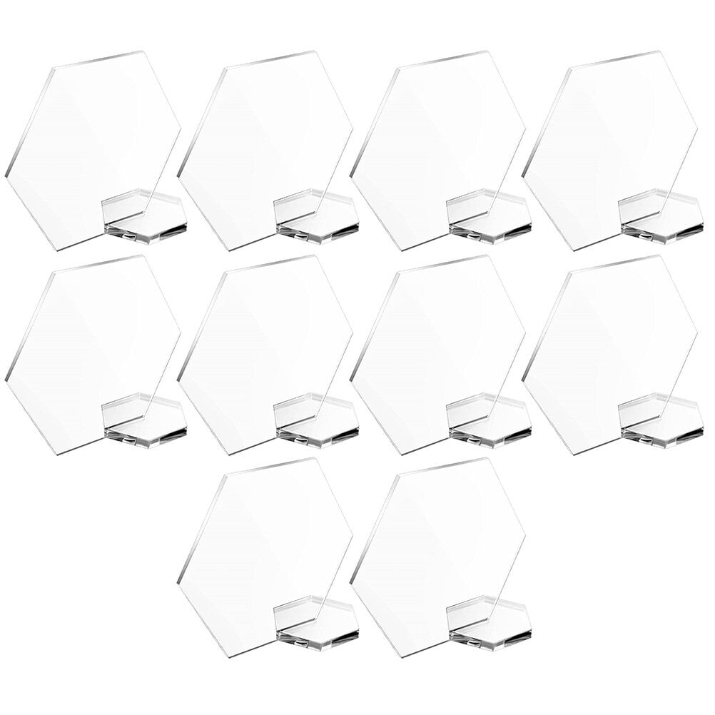 10 Pcs Wedding Acrylic Signs Emblems Decor Name Plate Number Seating ...