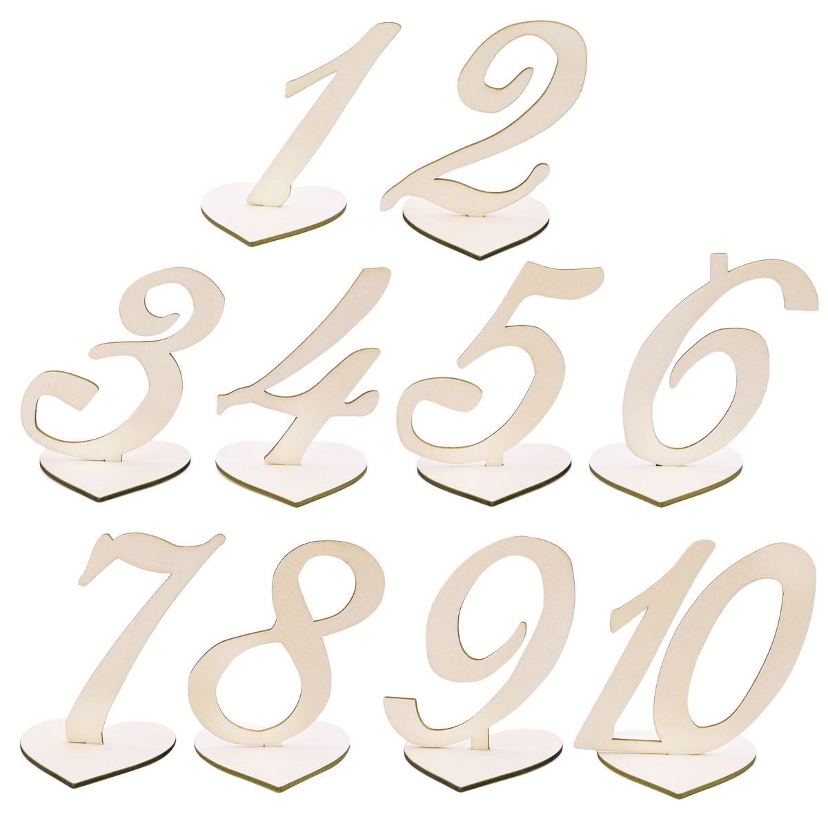 10 Pcs Wedding Decor Reusable Reuseable Table Numbers for Wedding Wood ...
