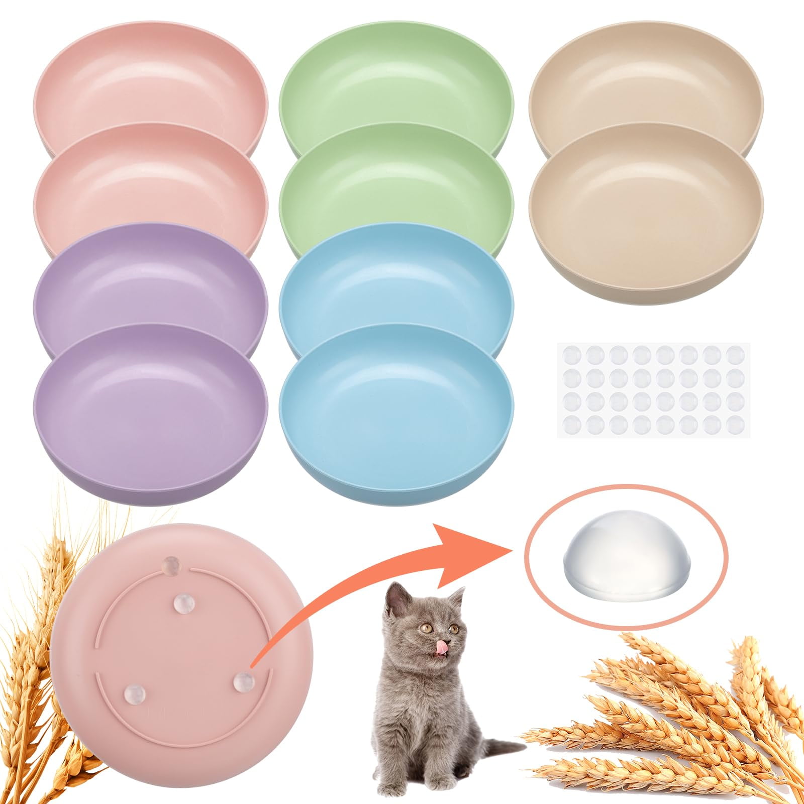 10 Pcs Whisker Fatigue Cat Bowl, 5.5 Inch Shallow Cat Food Dish With ...