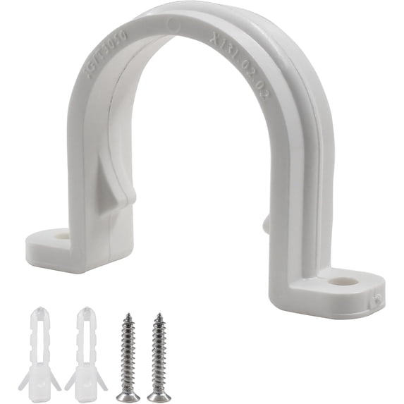 10 Pcs White 1 Inch PVC Pipe Clamps Conduit Clamps Pipe Straps, 2 Holes ...