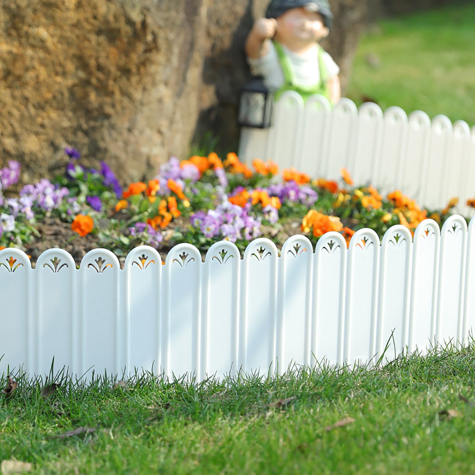 10 Pcs White Garden Edging Borders, 7.87 inch Tall Landscaping Edging ...