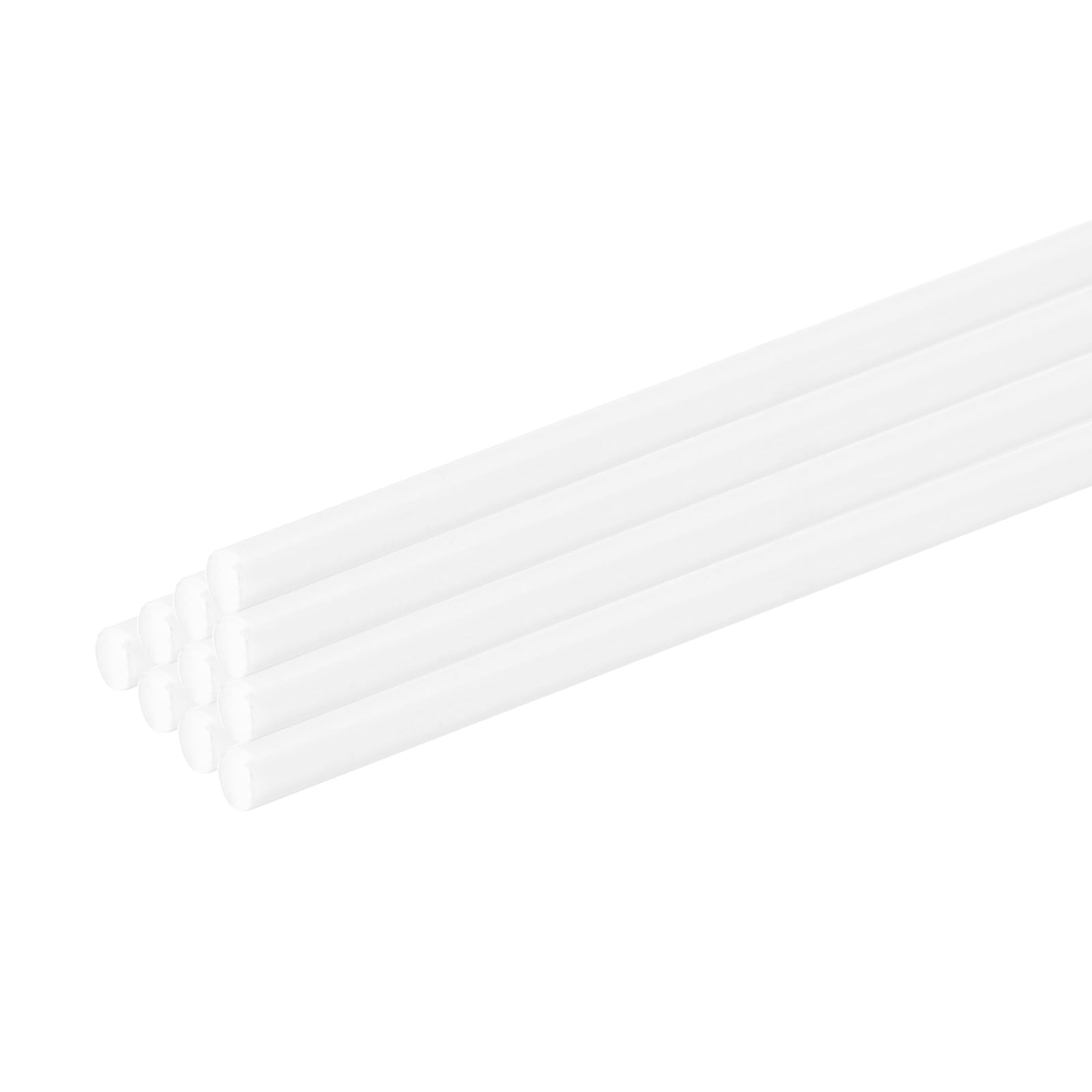 10 Pcs White Plastic Rods 2 x 250mm ABS Styrene Round Stick Round Solid ...